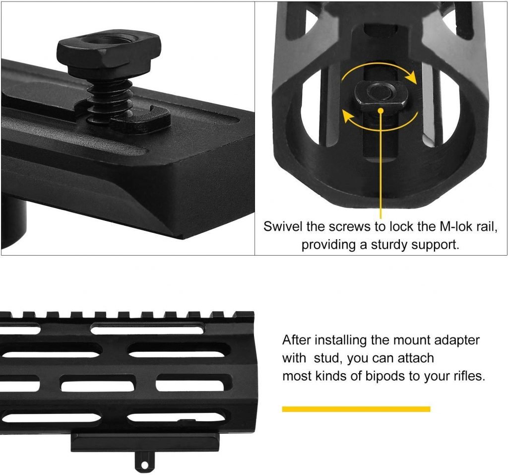 M-LOK Bipod Adapter, Bipod Mount Fits on M-Lok System - BipodFactory