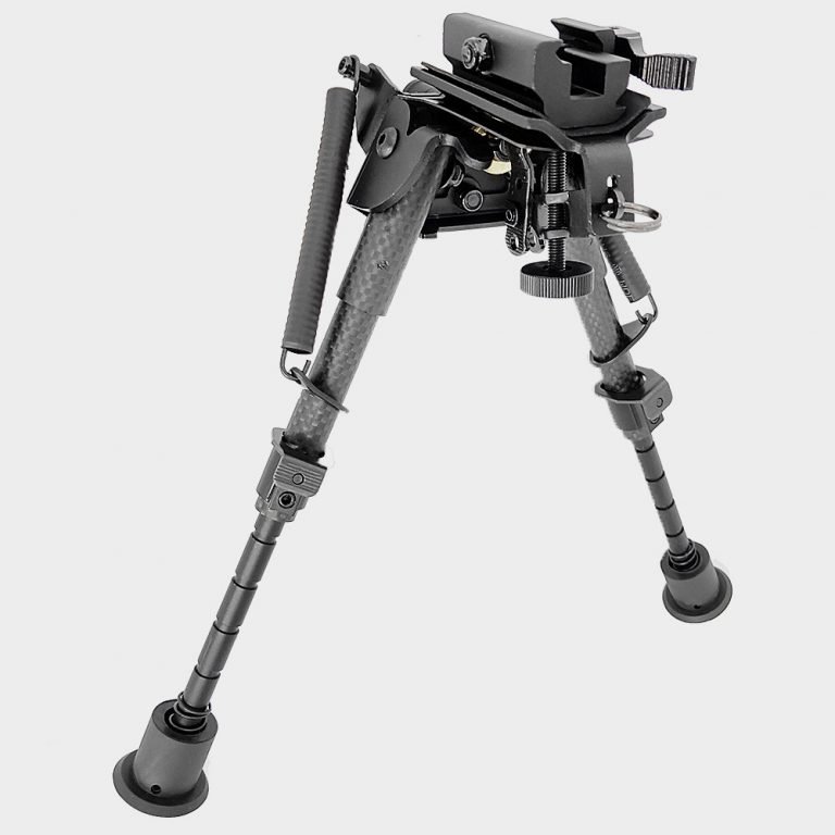 6-9 Inch Tactical Carbon Fiber Bipod QD Swivel with Podlock - BipodFactory