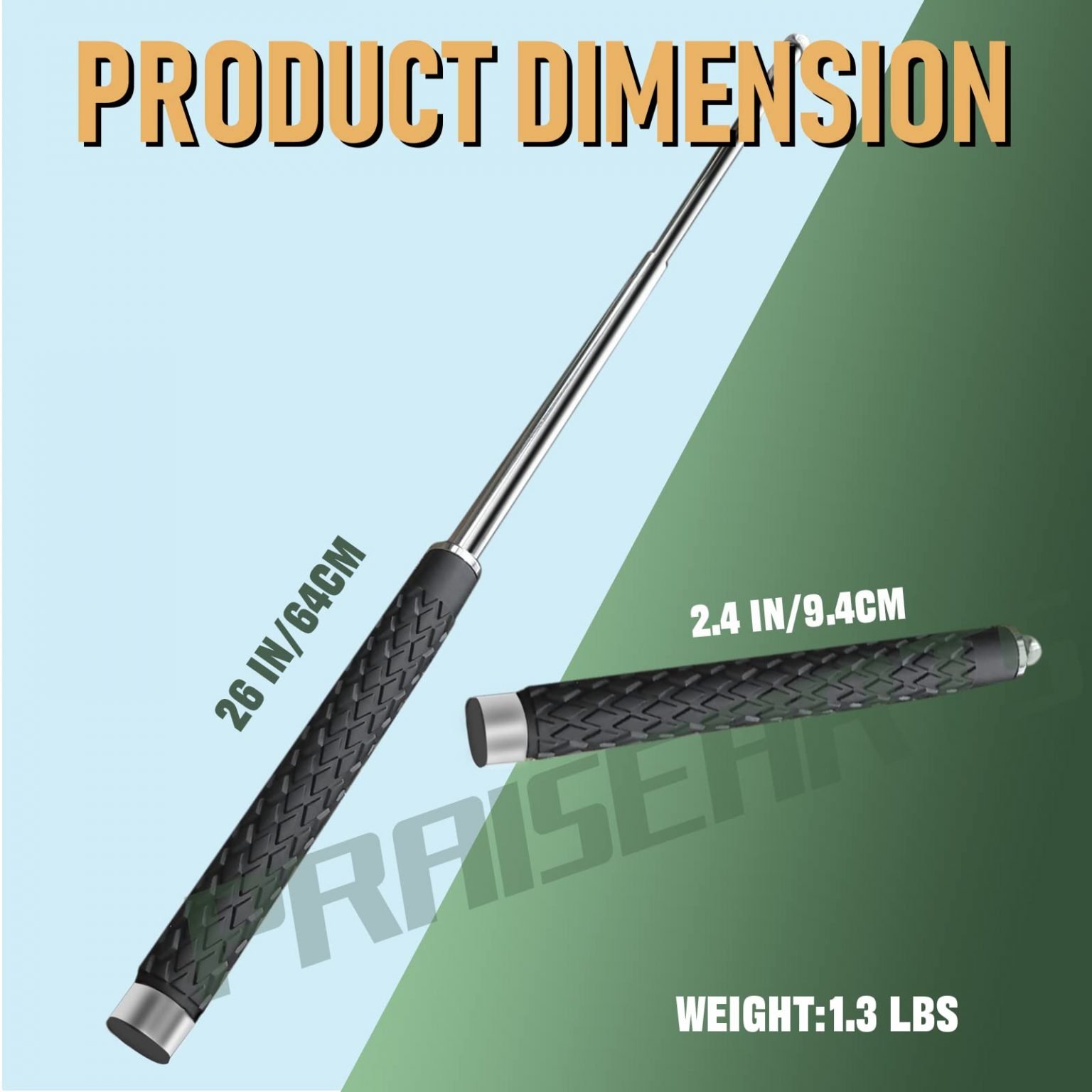 Bastón Extensible De Acero Retráctil 60 Cm Policía Defensa Personal Con ...